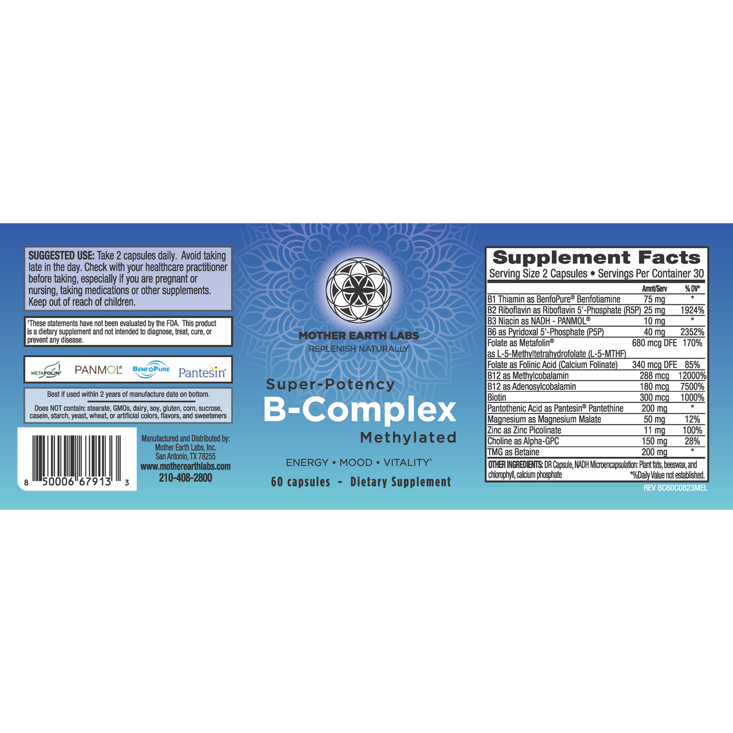 Super Potency B-Complex Capsules | Bioactive Energy Support – Mother ...