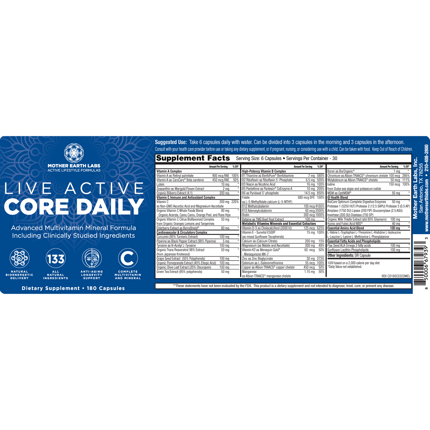Live Active Core Daily | Healthy Aging & Energy Capsules – Mother Earth ...