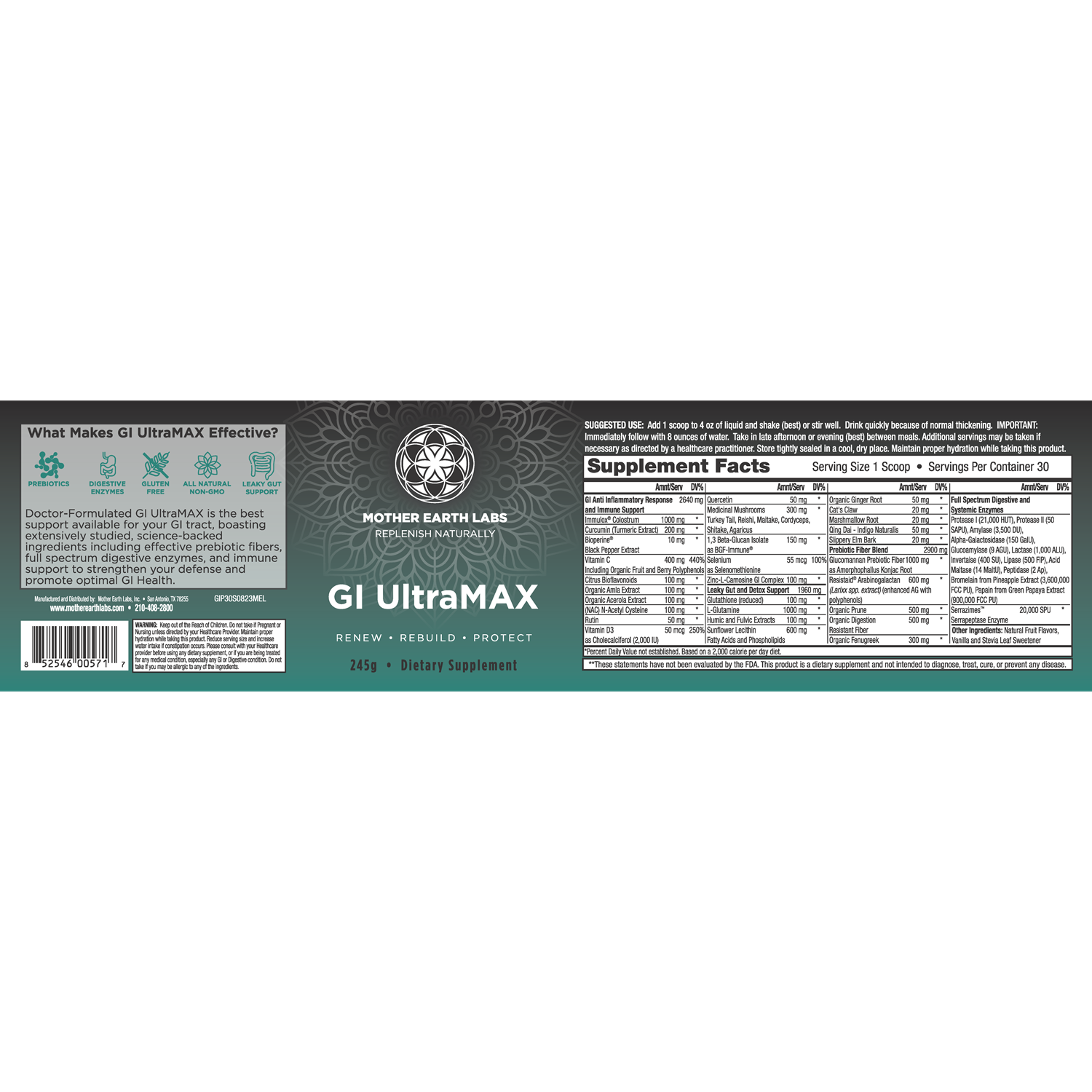 GI UltraMAX Powder | Leaky Gut Repair & Digestive Lining – Mother Earth ...